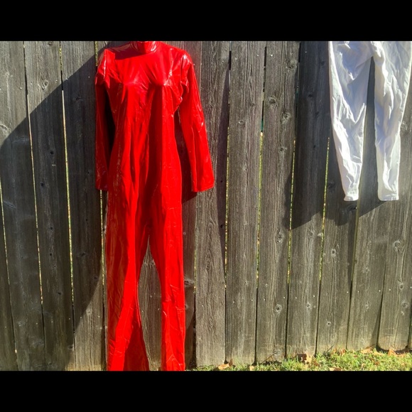 suzi Fox | Pants & Jumpsuits | Suzy Fox Red Venal Jump Suit | Poshmark